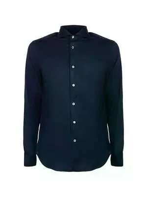 Fedeli Long-sleeve Buttoned Shirt - Blue