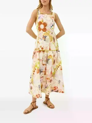 MARIE OLIVER Jada Mosaic-print Tiered Dress - Neutrals