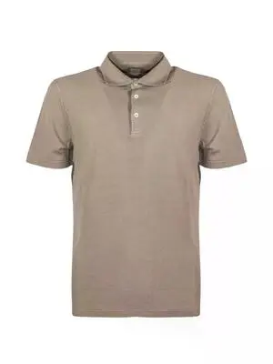 Fedeli Short-sleeve Buttoned Polo Shirt - Neutrals