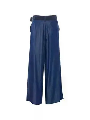 Liu Jo Belted Wide-leg Trousers - Blue