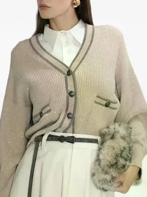 Brunello Cucinelli Sequin-embellished Ribbed Cardigan