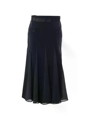 Sacai Pleated Skirt With Belt - Blue