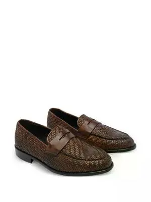 PAWELK'S Woven Leather Loafers
