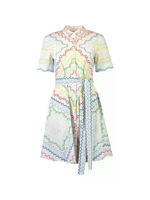 MARY KATRANTZOU Chima Geometric-print Mini Dress - White