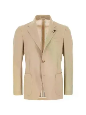 LARDINI Flower-pin Single-breasted Jacket - Neutrals