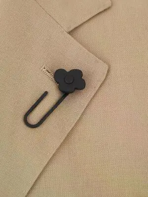 LARDINI Flower-pin Single-breasted Jacket - Neutrals