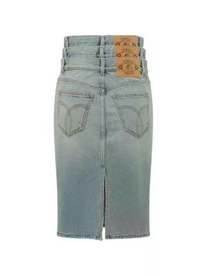 Fiorucci Triple-waistband Denim Skirt