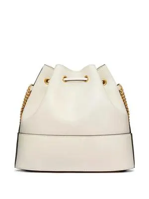 Valentino Garavani Mini Vlogo Signature Bucket Bag In Nappa Leather - Neutrals
