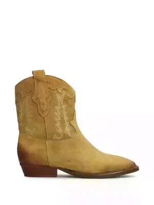 GISEL MOIRE Malawi Embroidered Suede Boots