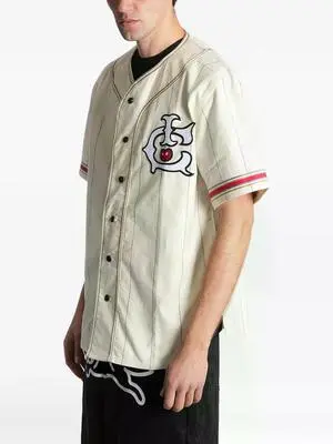 ICECREAM Pinstripe Logo-patch Jersey Shirt
