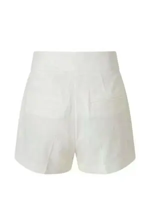 Elisabetta Franchi Logo Button Pleated Shorts - White