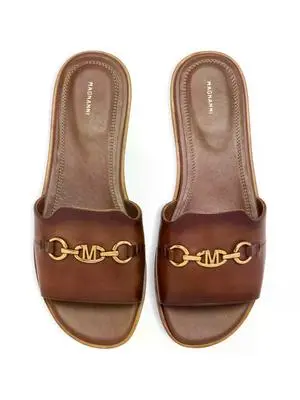Magnanni Horsebit Leather Flat Sandals