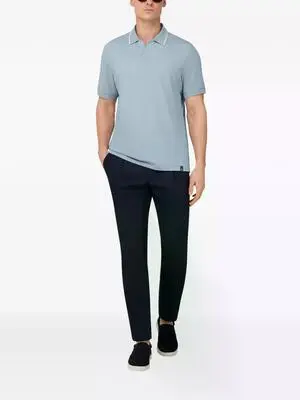 Boggi Milano High-performance Piqué Polo Shirt With S-cafè® Yarn - Blue
