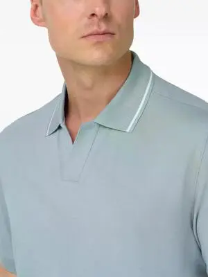 Boggi Milano High-performance Piqué Polo Shirt With S-cafè® Yarn - Blue