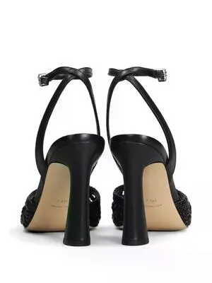 Michael Kors Rosie Woven Heeled Sandals - Black