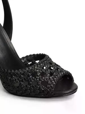 Michael Kors Rosie Woven Heeled Sandals - Black