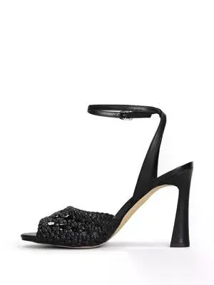 Michael Kors Rosie Woven Heeled Sandals - Black