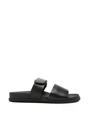 BOSS Leather Slides With Riptape Strap