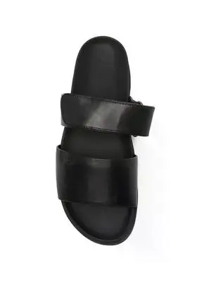 BOSS Leather Slides With Riptape Strap