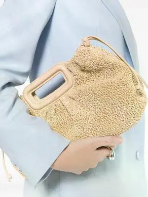 Maje Textured Top Handle Bag - Neutrals