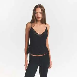 SKIMS Sleep Lace Cami Top And Pant Set - Onyx
