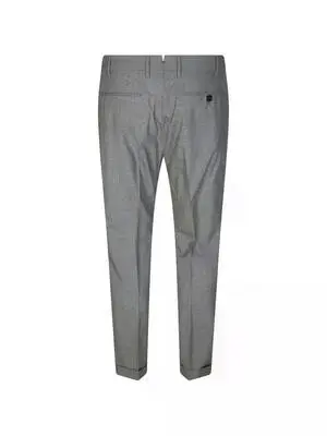 BERWICH Pleated Turn-up Trousers - Grey
