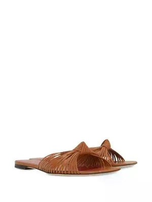 Valentino Garavani Knotted Leather Sandals - Neutrals