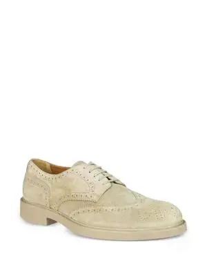 DOUCAL'S Brogue-detail Suede Derby Shoes - Neutrals