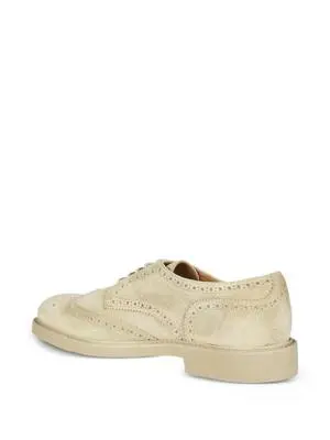 DOUCAL'S Brogue-detail Suede Derby Shoes - Neutrals