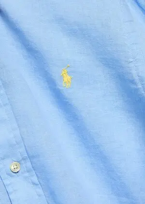 Polo Ralph Lauren Logo-embroidered Linen Shirt - Blue