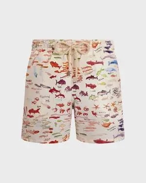 Vilebrequin Vbq X Fabrice Hyber Moorea Swim Trunks - White