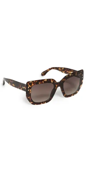 Isabel Marant Étoile Rectangular Tortoiseshell Patterned Sunglasses - Havana