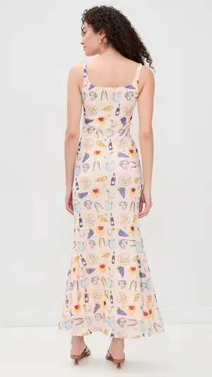 ANOTHER GIRL Eurosummer Print Mesh Maxi Dress