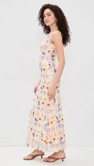 ANOTHER GIRL Eurosummer Print Mesh Maxi Dress