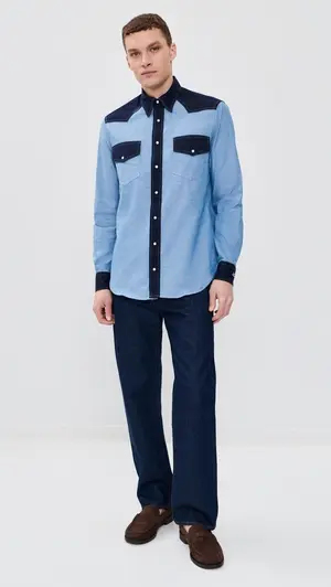 NICHOLAS DALEY Western Shirt - Navy
