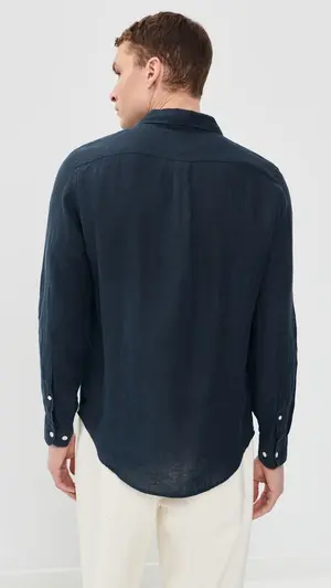 Portuguese Flannel Linen Shirt - Navy