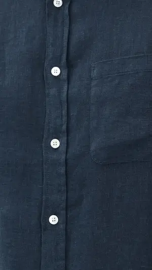 Portuguese Flannel Linen Shirt - Navy