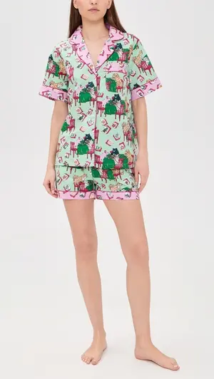 PRINTFRESH Mahjong Short Pajama Set