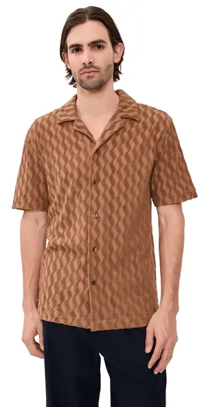 Frescobol Carioca Roberto Terry Jacquard Shirt