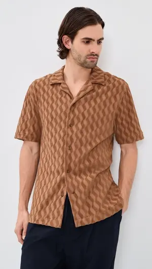 Frescobol Carioca Roberto Terry Jacquard Shirt
