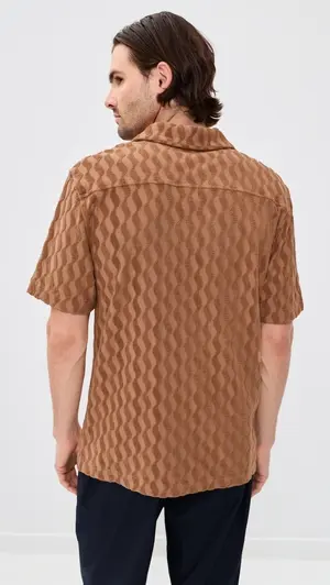 Frescobol Carioca Roberto Terry Jacquard Shirt