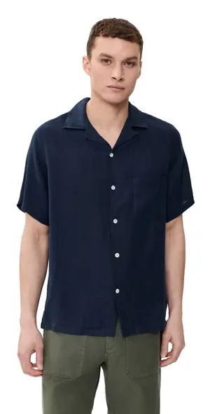 Men's Navy Linen Shirts