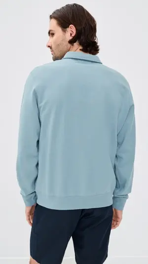 QUIET GOLF Monogram Washed Rugby Sweater