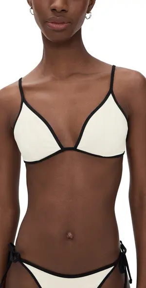 Onia Aimee Bikini Top - Egret/black