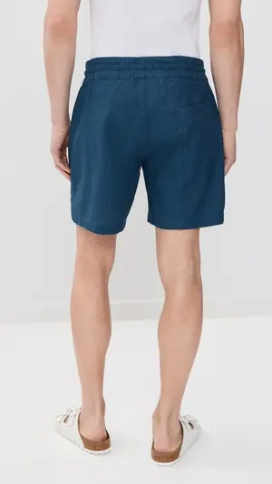 Portuguese Flannel Ramie Shorts With Clover Embroidery