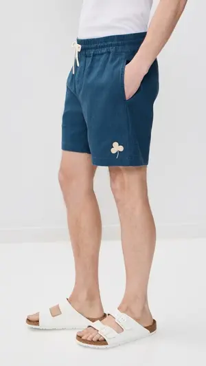 Portuguese Flannel Ramie Shorts With Clover Embroidery