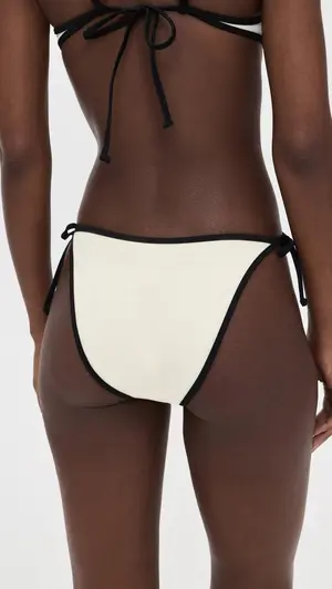 Onia Cleo Bikini Bottom - Egret/black