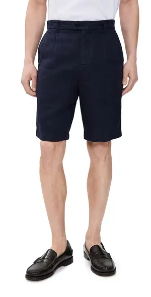 FAR AFIELD Linen Double Pleated Shorts