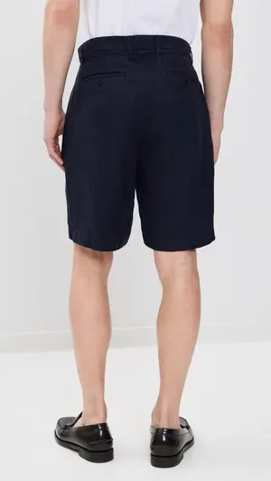 FAR AFIELD Linen Double Pleated Shorts