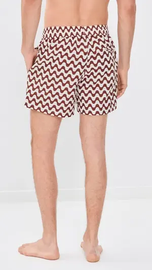Frescobol Carioca Rio Swim Shorts - Brown/ecru